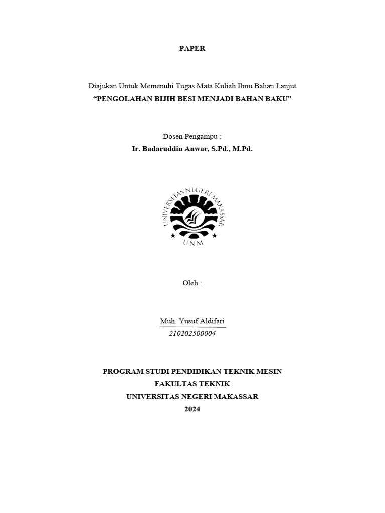 Muh. Yusuf Aldifari - Ilmu Bahan Lanjut | PDF
