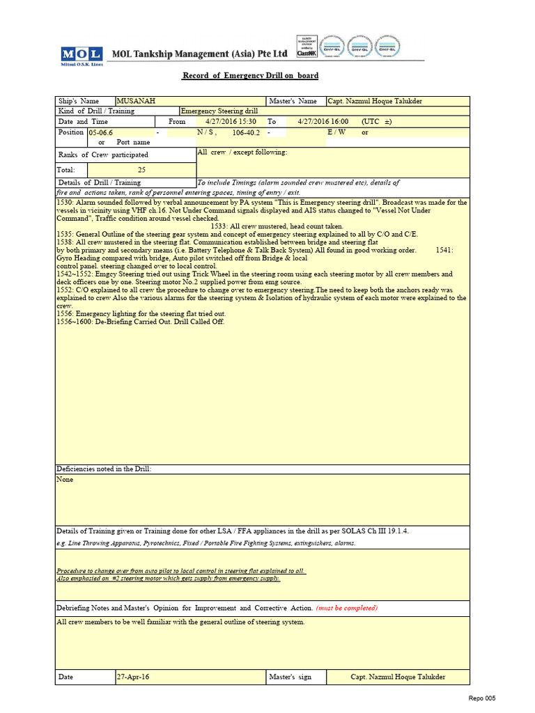 Emergency Steering Drill | PDF | Steering