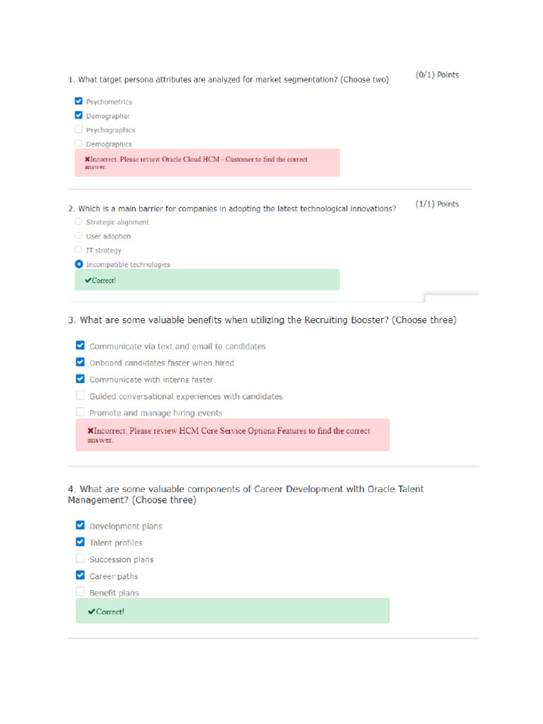 Oracle Cloud Hcm 2024 Solution Engineer Specialist Assessment Pdf