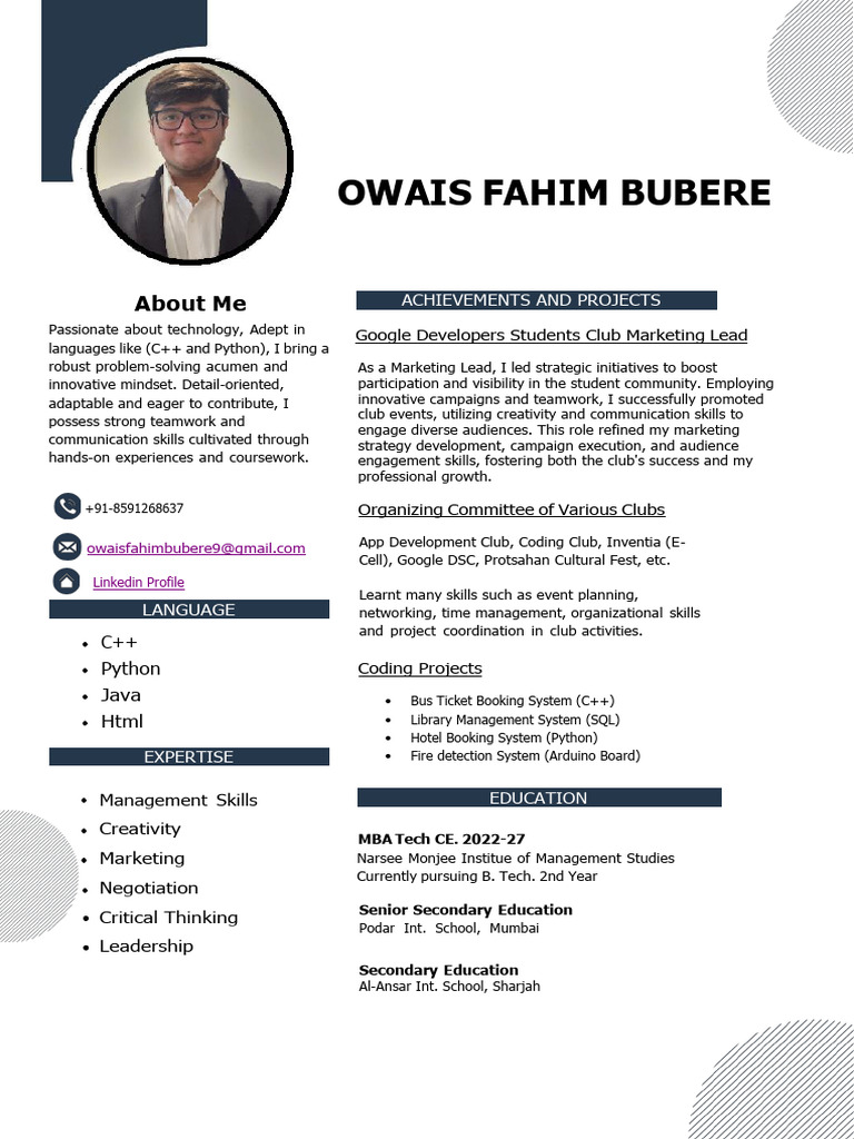 Owais Bubere Resume | PDF | Business