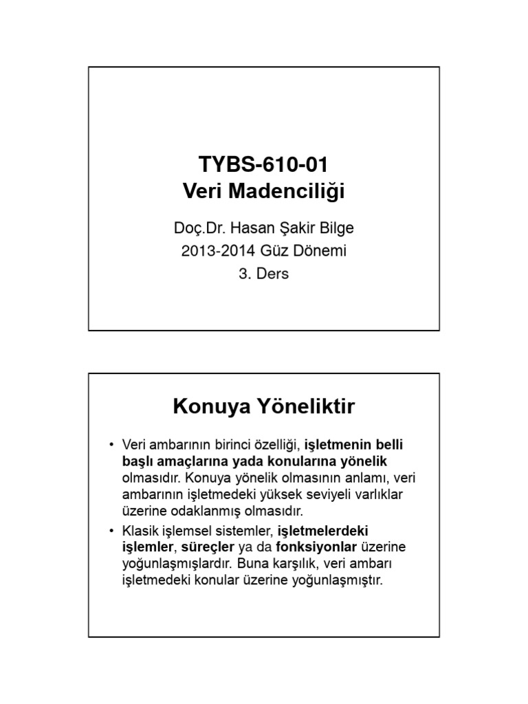 TYBS 610 01 - Ders3 | PDF