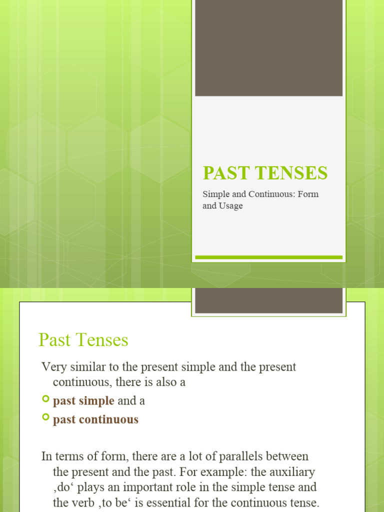 past tenses | PDF | Verb | Grammatical Tense