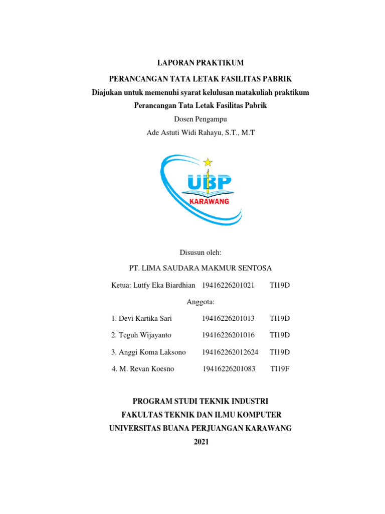Laporan Akhir Praktikum PTLF PT Lima Saudara Makmur Sentosa | PDF