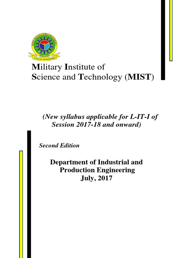 Syllabus of B.sc. in IPE at MIST 2018 | PDF | Simulation | Academic Degree