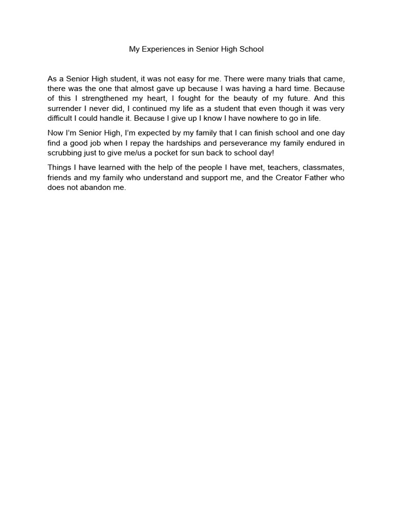 Overcoming Challenges in Senior High School | PDF