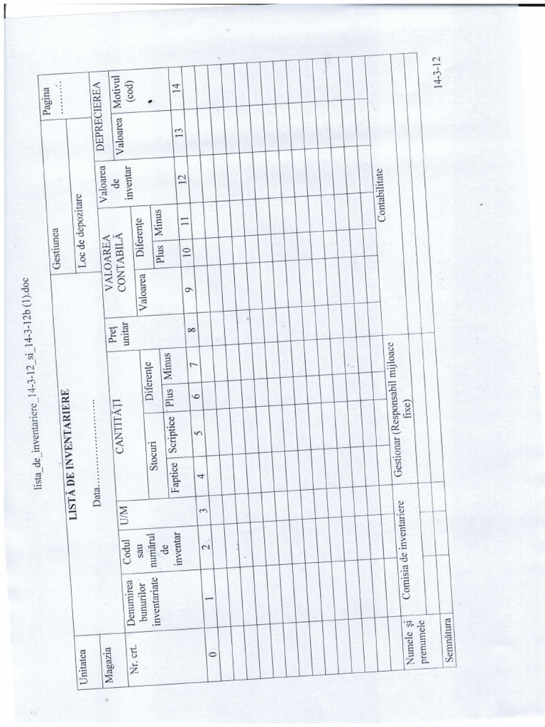 Lista Inventariere 31.12 | PDF