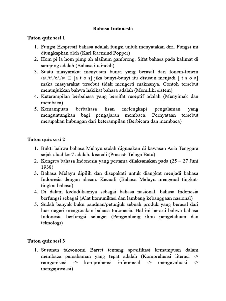 Quiz Tuton | PDF