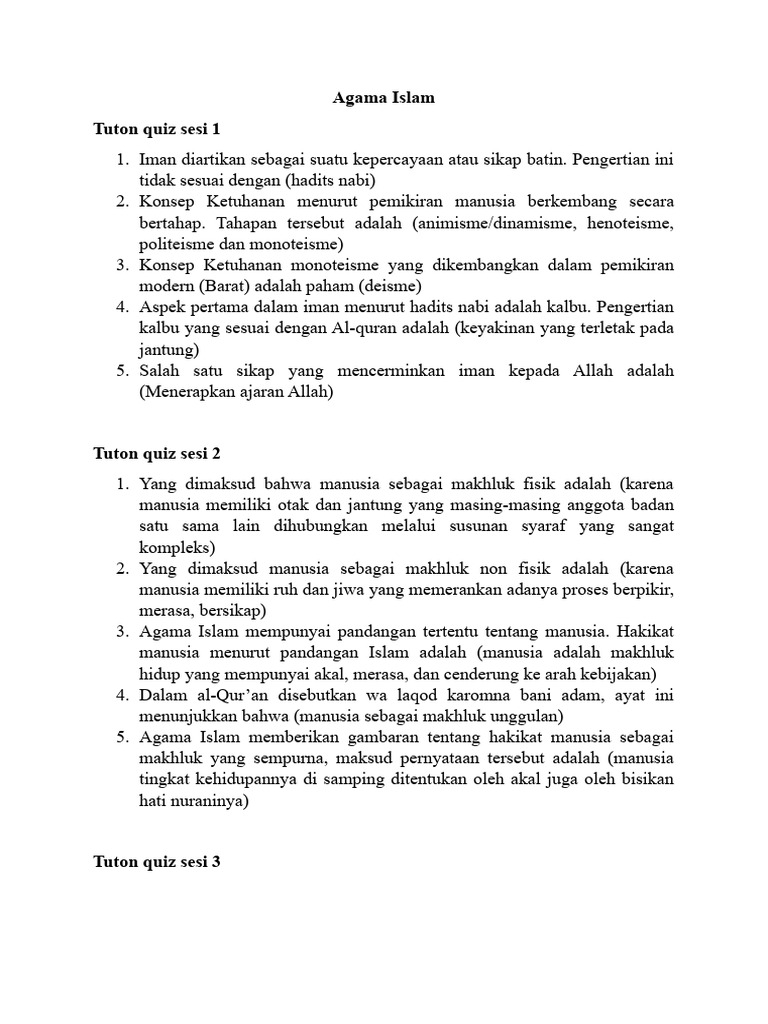 Tuton Quiz | PDF