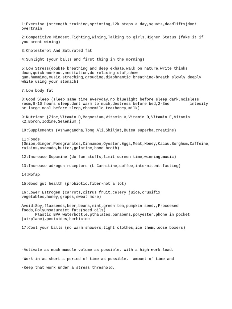 Testosterone, DHT Maxxing | PDF