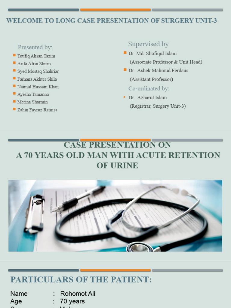 BEP Long Case Presentation SU 3 Final | PDF | Prostate | Medical ...