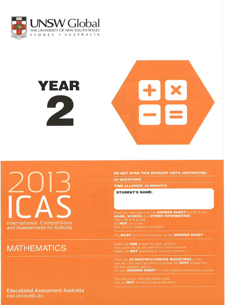 2013 Mathematics Year 2 - With Answers | PDF
