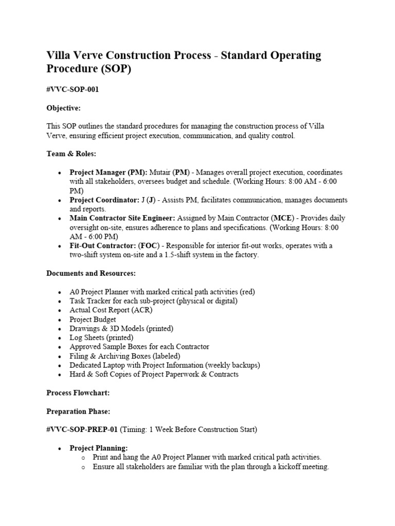 Villa Verve Construction Process 1 | PDF