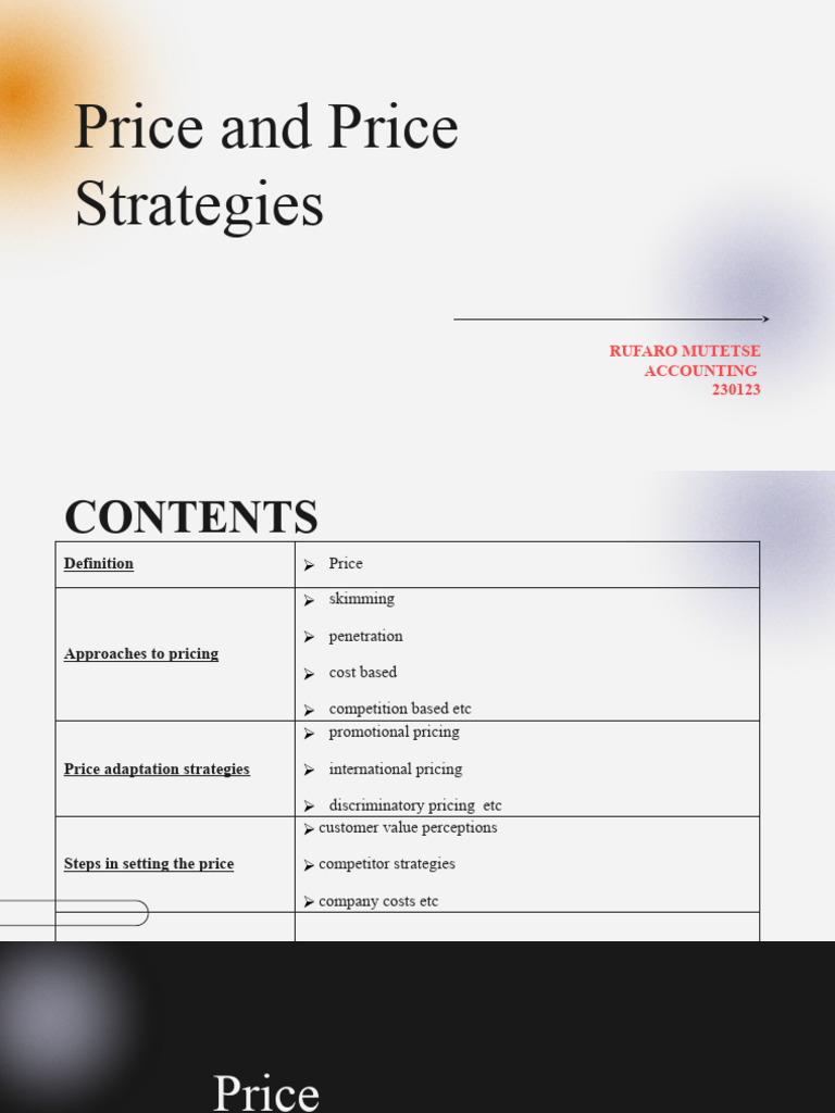 Price and Price Strategies | PDF | Pricing | Prices