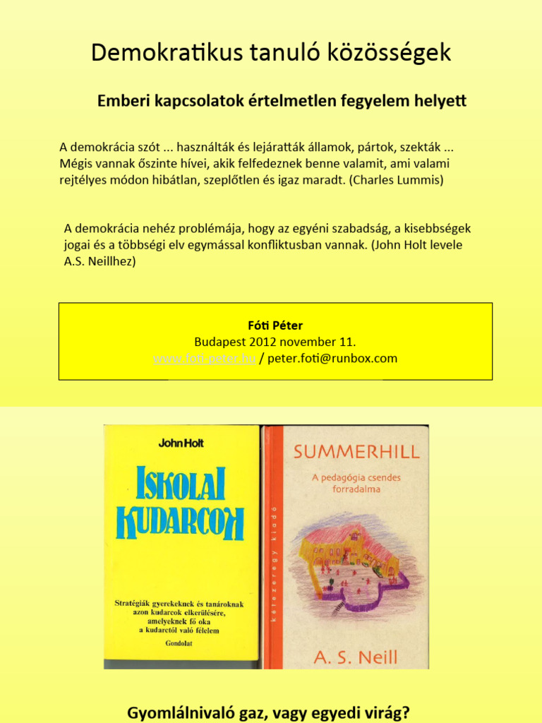Foti Demokratikus Tanulo Kozossegek | PDF