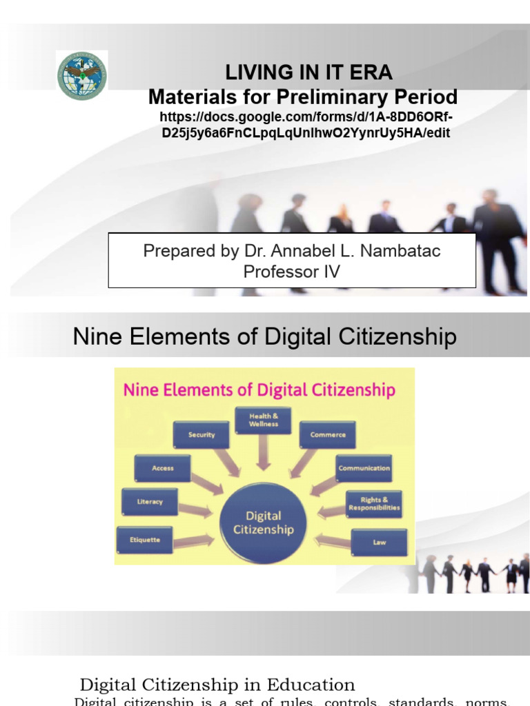 Lesson 1 Living in It Era | PDF | Communication | Citizenship