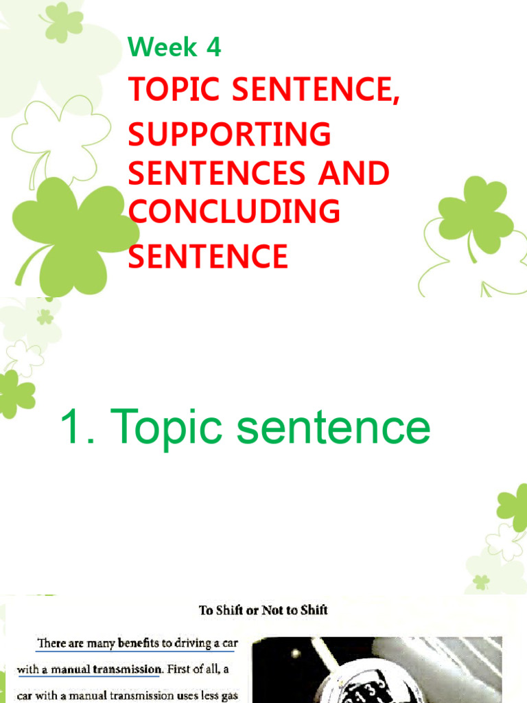 Topic Sentence & Concluding Sentence | PDF | Paragraph | English Language