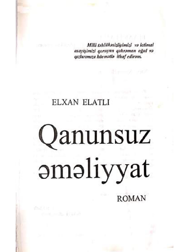 Elxan Elatlı-Qanunsuz Əməliyyat | PDF