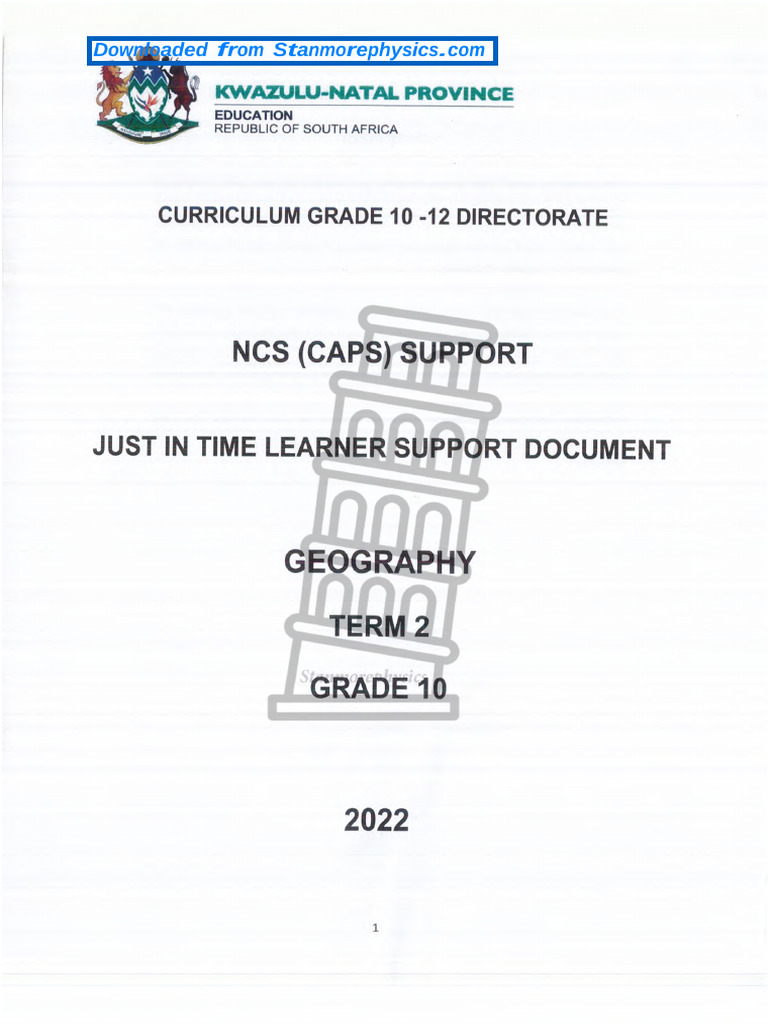 JIT Geography Grade 10 Learner Support 2022 Term 2 | PDF