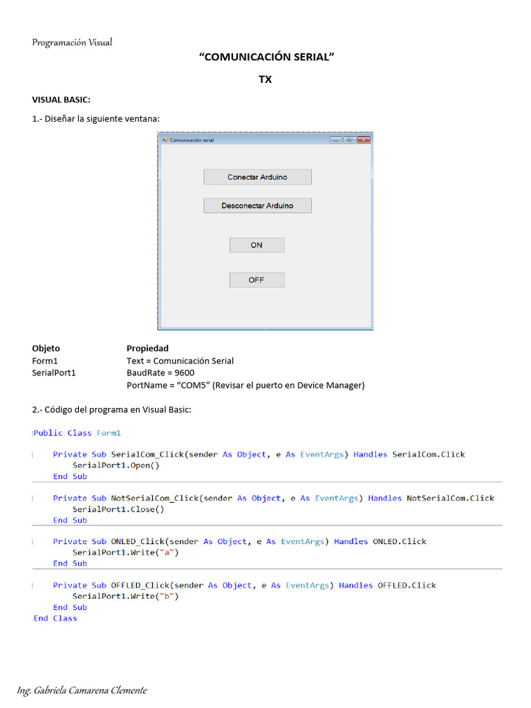 Comunicación Serial en Visual Basic y Arduino | PDF