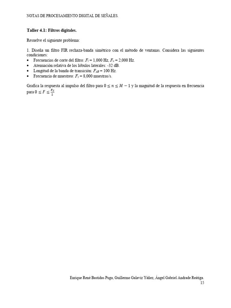 Diseño de Filtros FIR Digitales | PDF | Frecuencia | Matemáticas Aplicadas