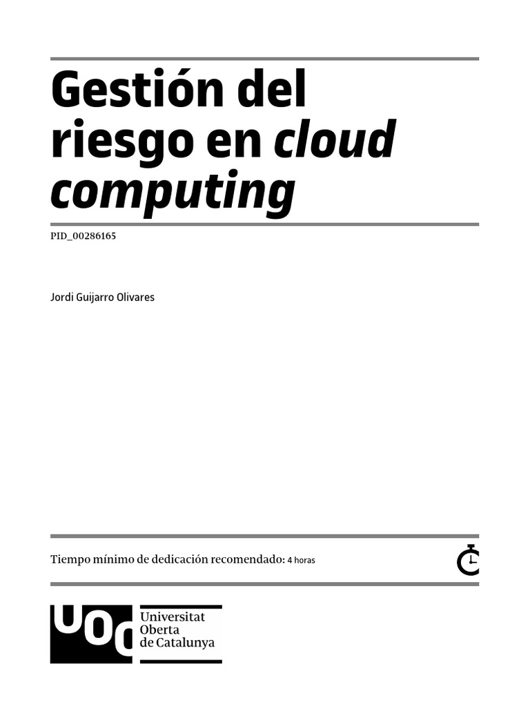 GestionDelRiesgoEnCloudComputing-M3 | PDF | Computación en la nube | Software como servicio