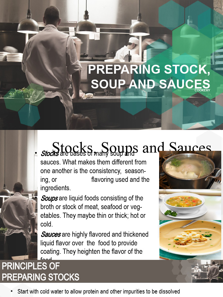 Stocks, Soups, and Sauces Guide | PDF | Stock (Food) | Soup