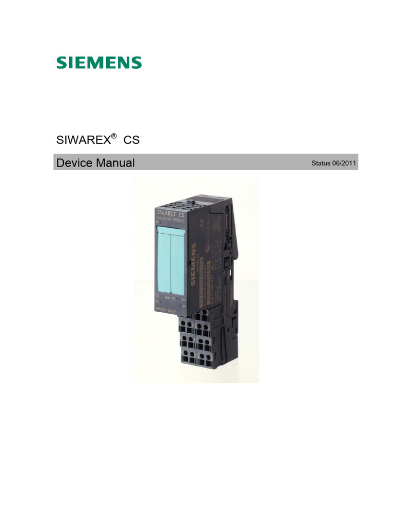SIWAREX CS Device Manual | Download Free PDF | Electromagnetic ...