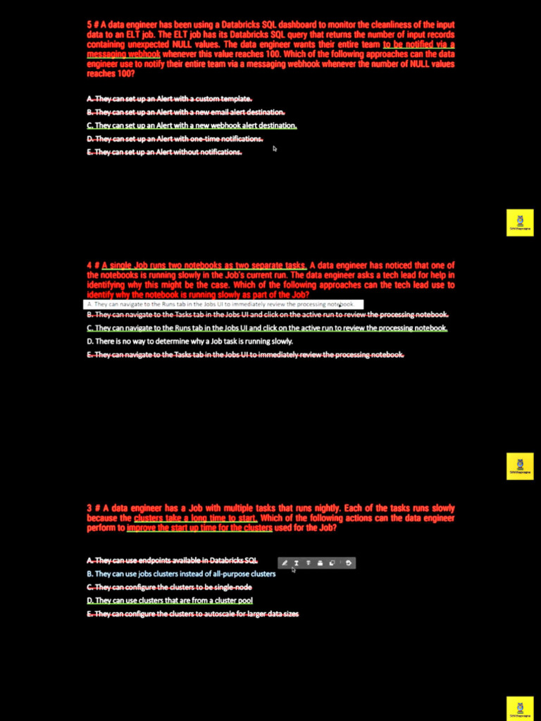 Databricks Question | PDF