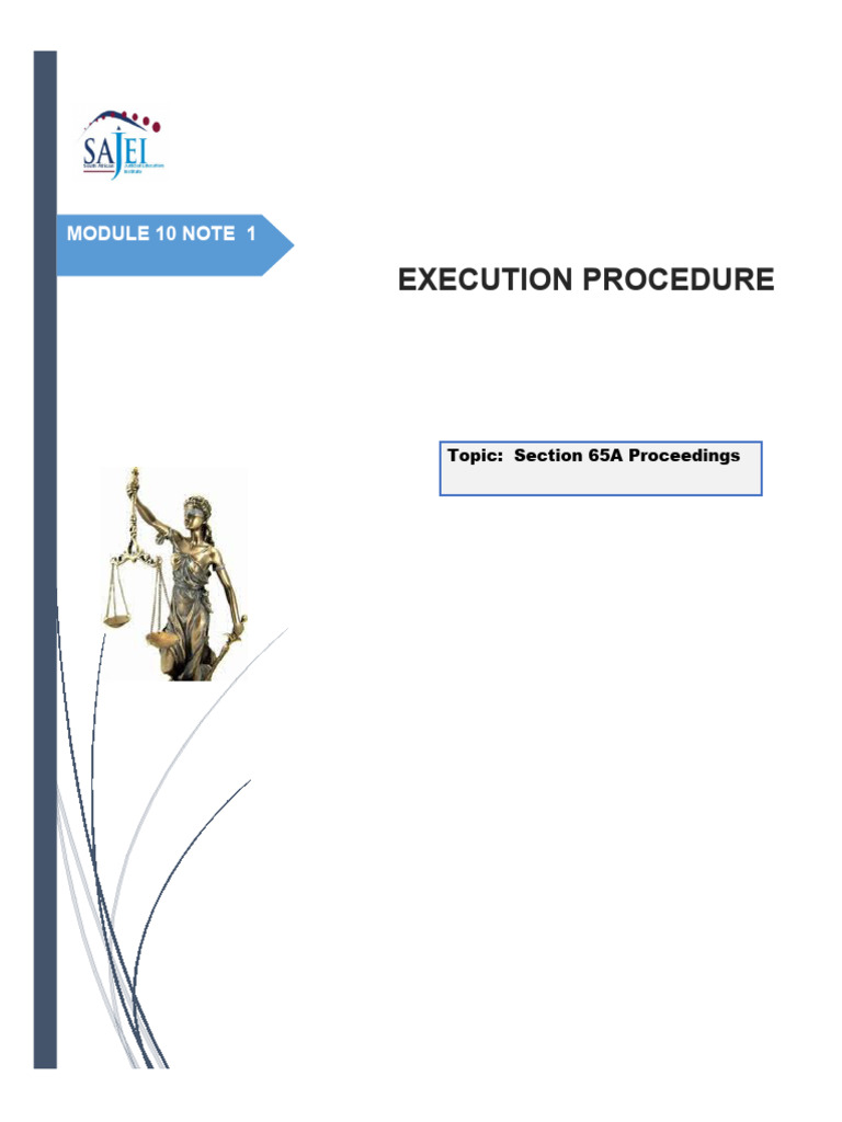 Module 10, Note 1 Section 65 A | PDF | Judgment (Law) | Garnishment