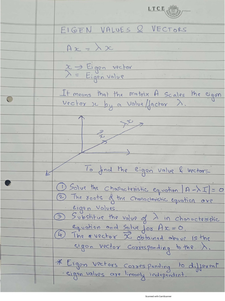 Eigen Values and Eigen Vectors | PDF
