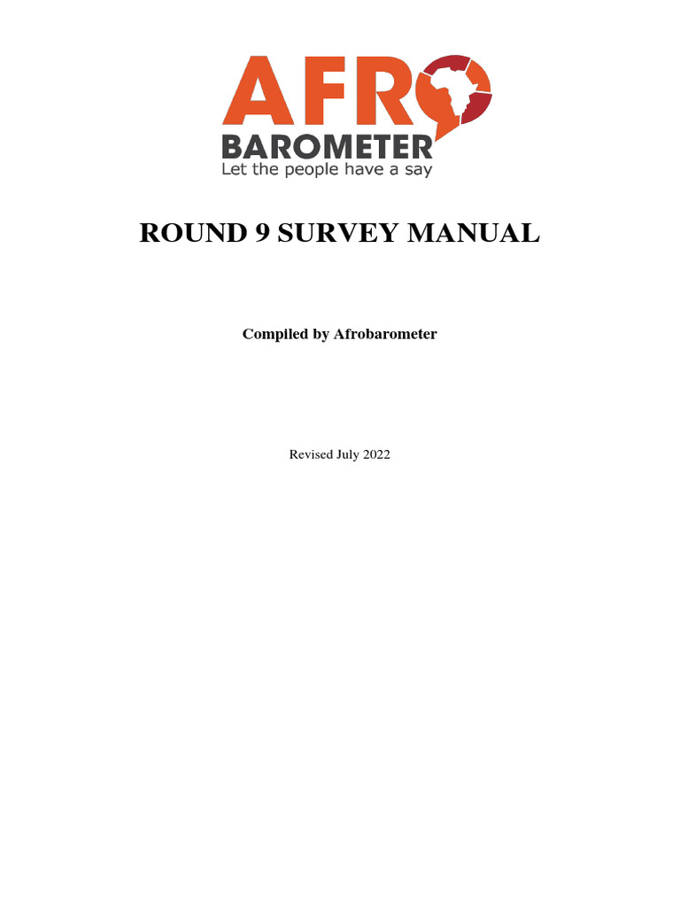AB R9.-Survey-Manual Eng FINAL 20jul22 | PDF | Survey Methodology