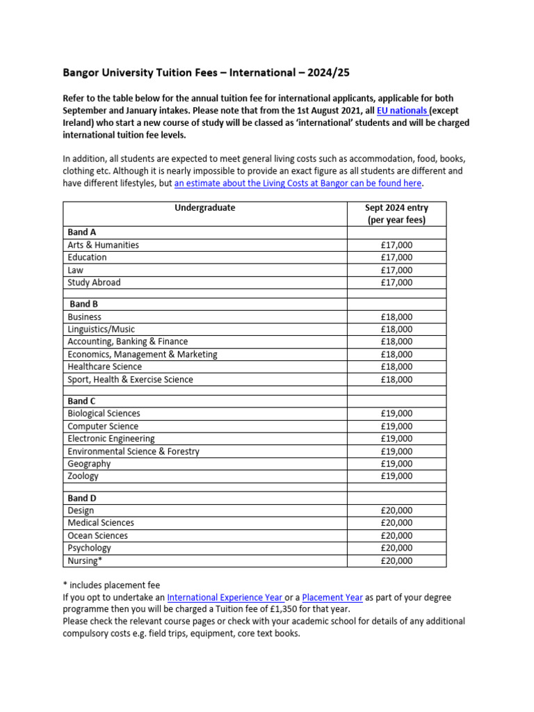 Tuition Fees International 2425 | PDF | Science | Postgraduate Education