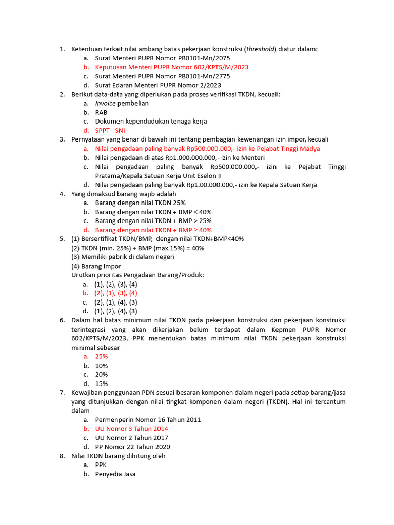 Ketentuan TKDN dan Impor Konstruksi | PDF | Pengelolaan Keuangan & Uang