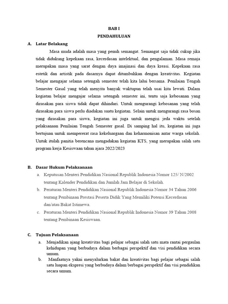 Laporan KTS 2022 | PDF