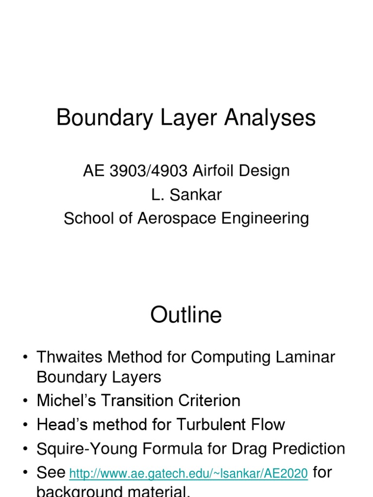 Boundary Layer Analysis Pdf Boundary Layer Airfoil