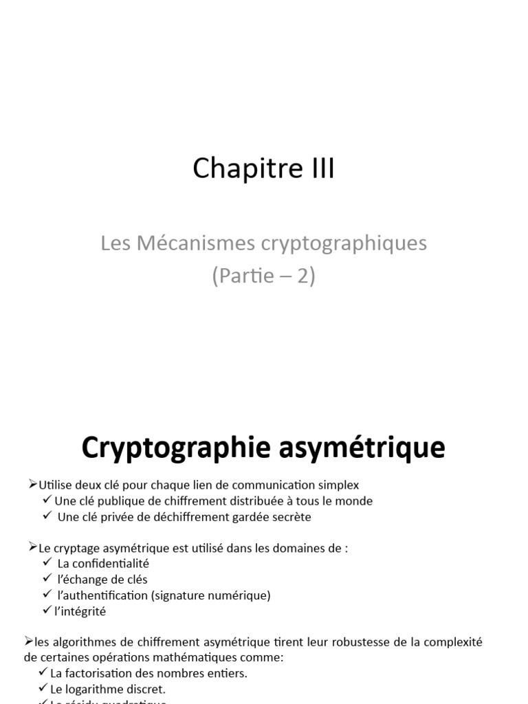 Chapitre 3-2 | PDF | Public-key cryptography | Cryptage