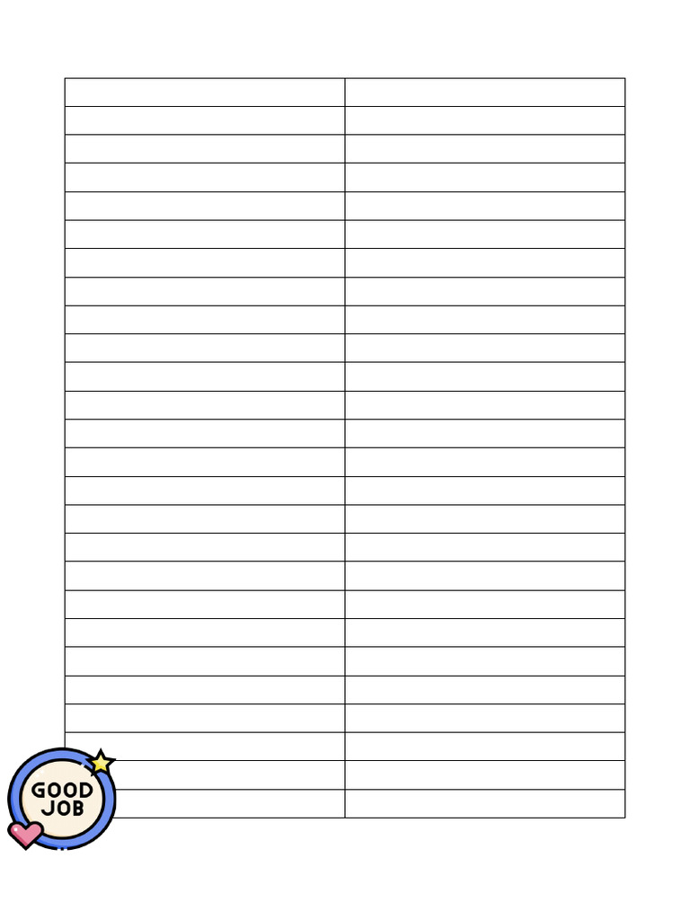 Vocabulary Table | PDF