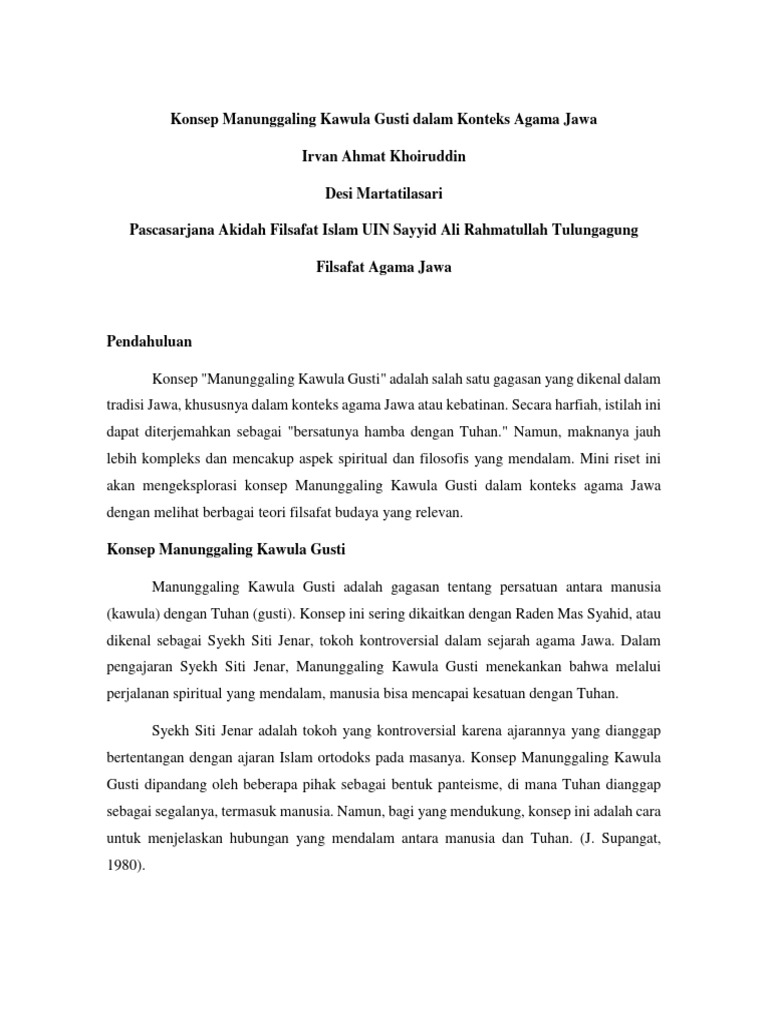 Makalah Kelompok 11 Filsafat Agama Jawa | PDF | Pengembangan Diri