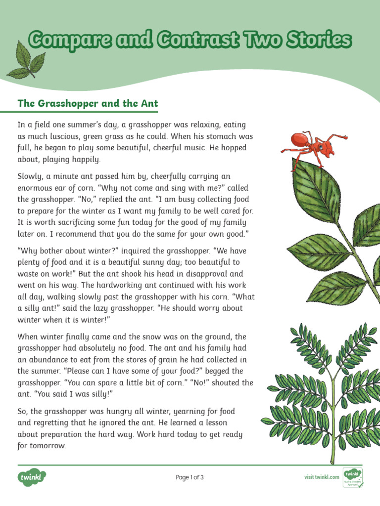 Comepare and Contrast Two Stories | PDF | Home & Garden | Young Adult