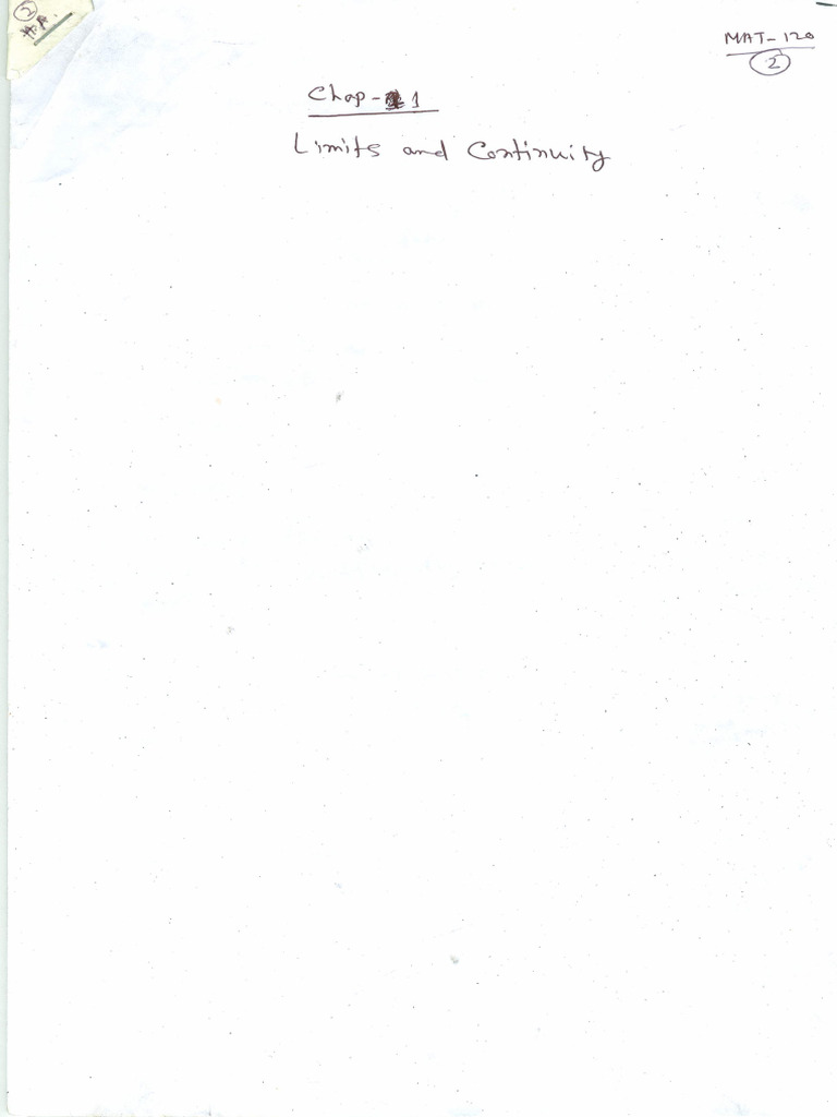 Chap-1 - Limits and Continuity | PDF