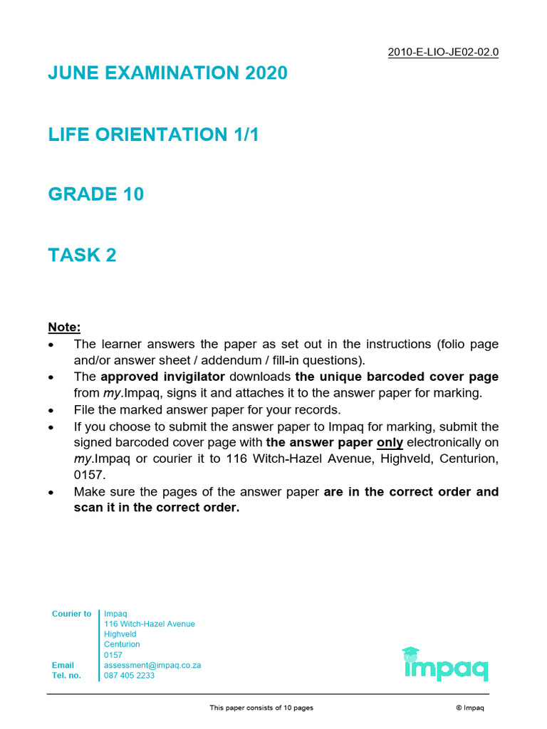 2020-LO-Grade 10-June Examination - Paper 1 | PDF | Democracy | Political Ideologies
