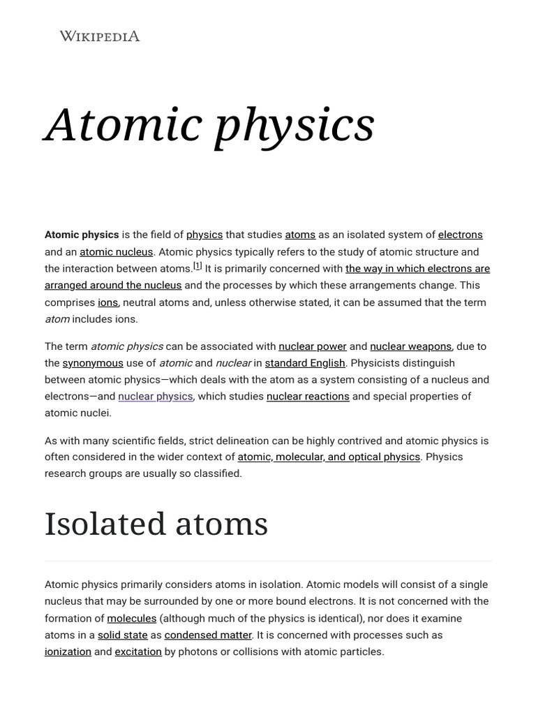 Extensive Atomic Physics | PDF | Atomic Physics | Electron