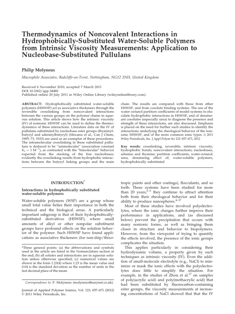 Molyneux 657 34480 FTP | PDF | Polymers | Cross Link