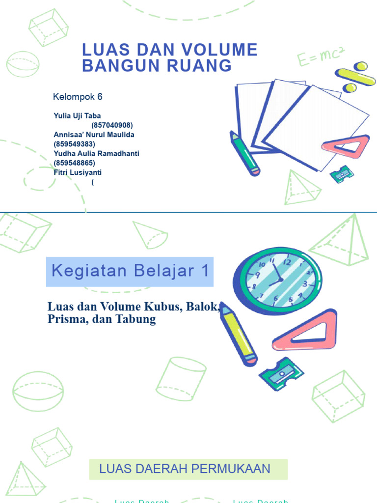 Kelompok 6 Modul 6 Luas Dan Volume Bangun Ruang | PDF | Seni & Disiplin Bahasa