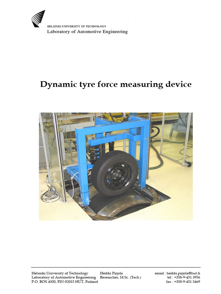 tkk_dynamic_tyre_force_measuring_device | PDF | Tire | Brake