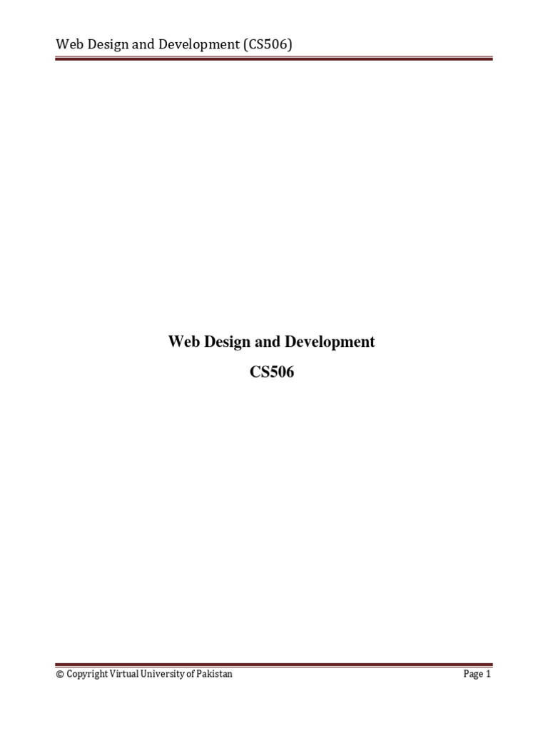 CS506 - Web Design and Development (Handouts) | PDF | Java Virtual Machine | Class (Computer ...