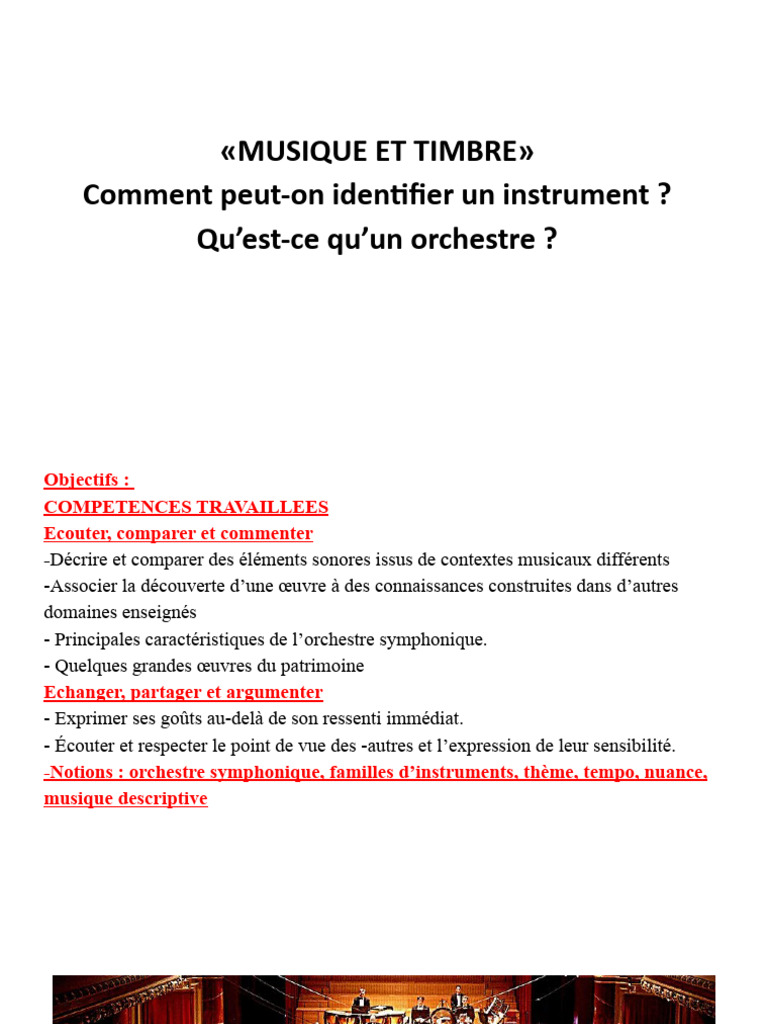 Séquence 1 | PDF | Orchestre | Instruments de musique