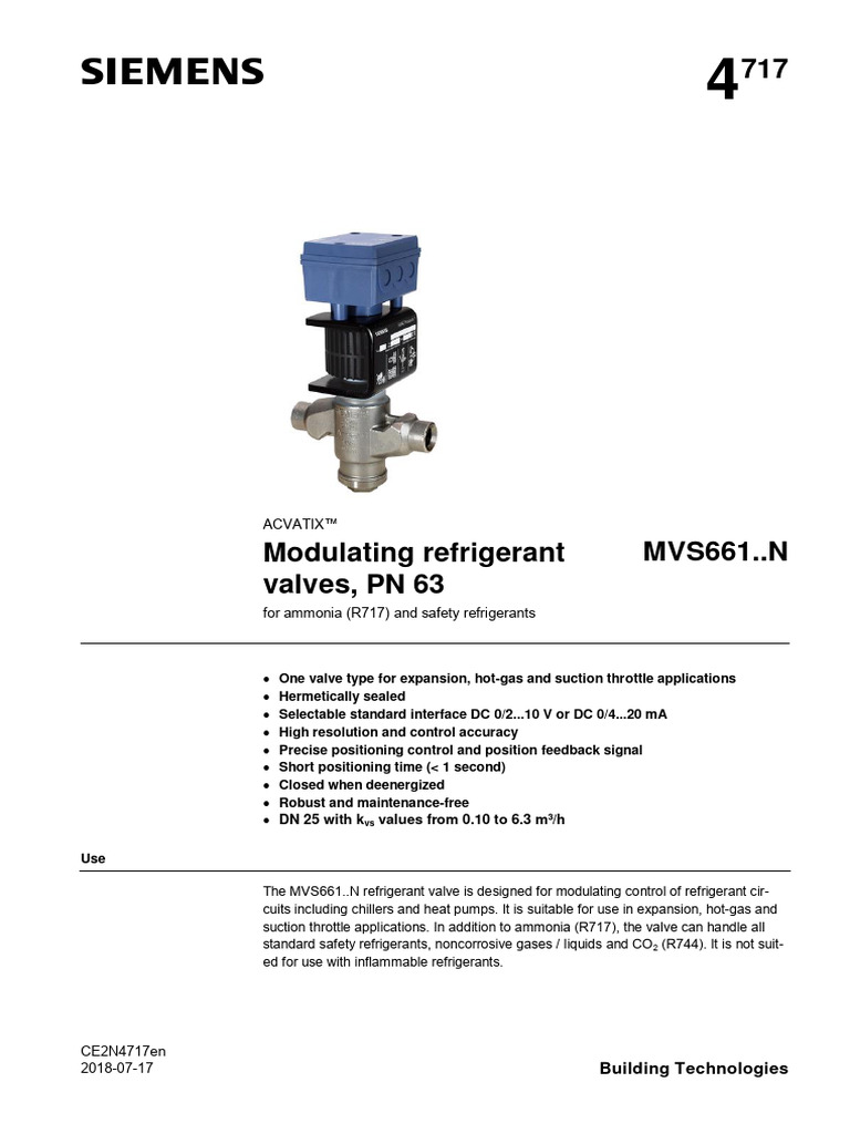 SRC - Modulating Refrigerant Valves PN 63 MVS661 N - A6V10275027 - HQ ...