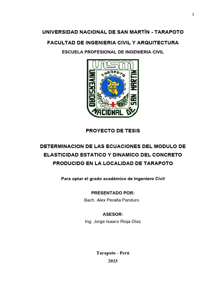 Módelo de Tesis-Alex Peralta | PDF | Hormigón | Cemento