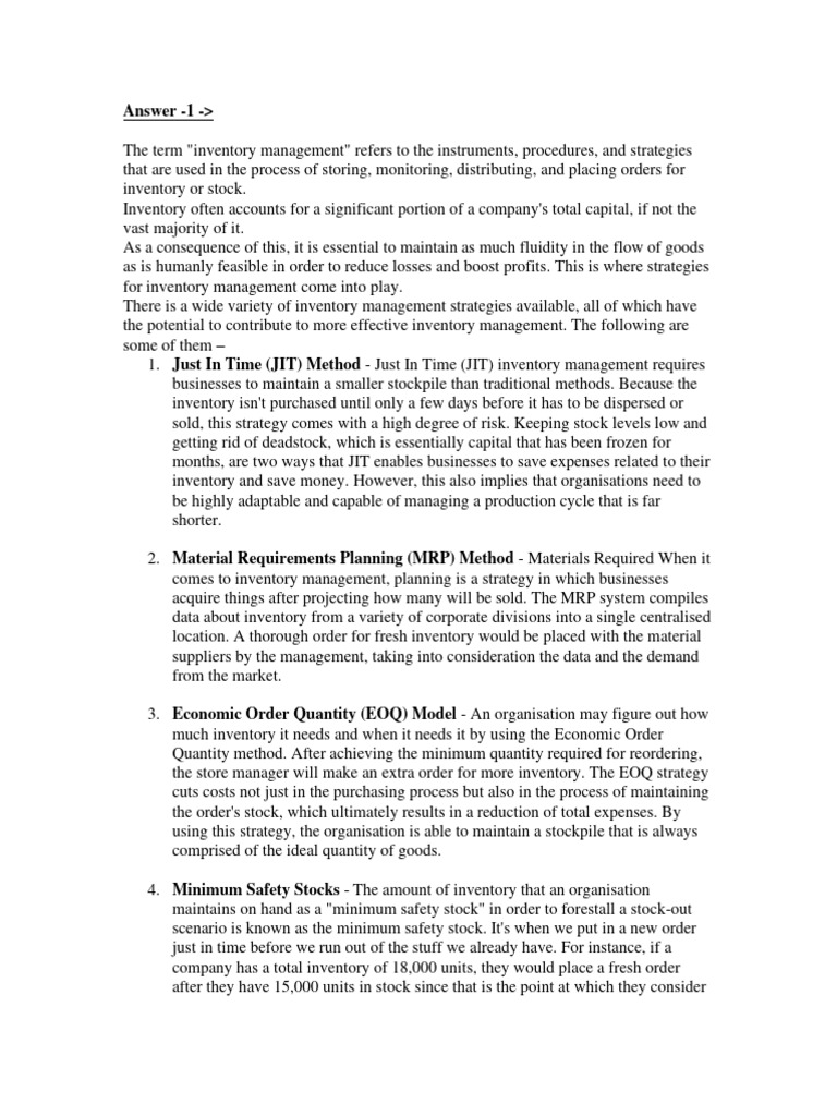 Assignments - Operations Management | PDF | Inventory | Lean Manufacturing